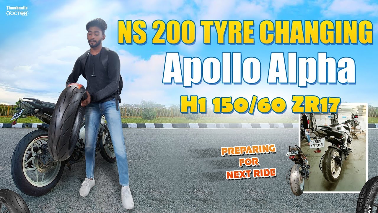 NS200 best tyre || Apollo Alpha H1 150/60 ZR17 || Telugu Moto vlogging ...