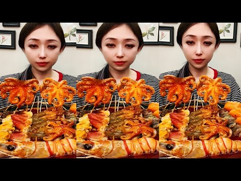 Asmr mukbang | Seafood |  Lobster Shrimp Squid Snail Salmon spicy food yummies