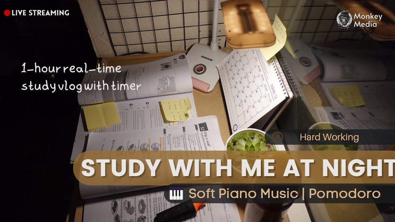 LATE NIGHT STUDY WITH ME 📚2-HOUR LATE NIGHT STUDY / gentle rain🌧 + lofi ...