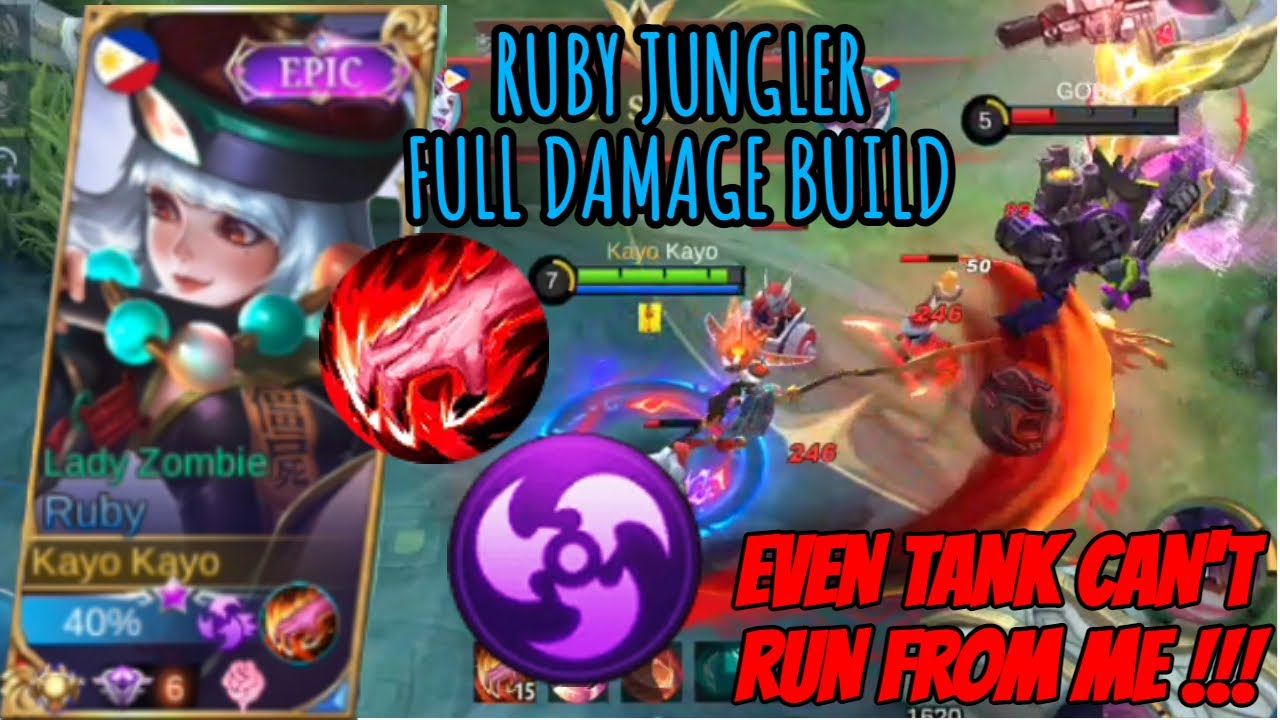 RUBY JUNGLER FULL DAMAGE BUILD | ONE HOOK DELETE | TOP GLOBAL RUBY ...