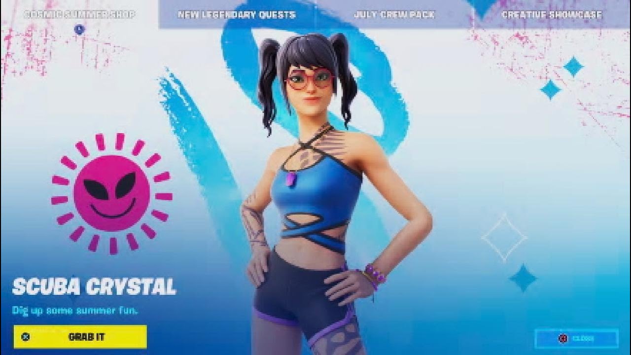 Fortnite SCUBA CRYSTAL Skin PS5 gameplay - YouTube