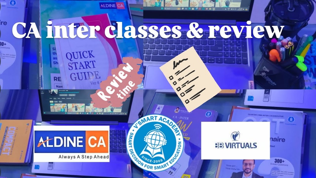 CA intermediate classes and review + study material || study with me 🌸🧿 ...