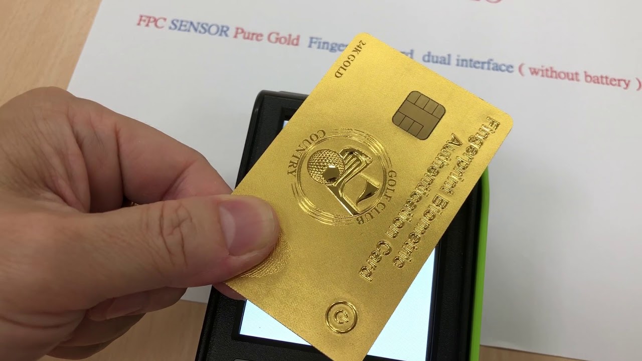FPC SENSOR Pure Gold Fingerprint card dual interface ( without battery ...