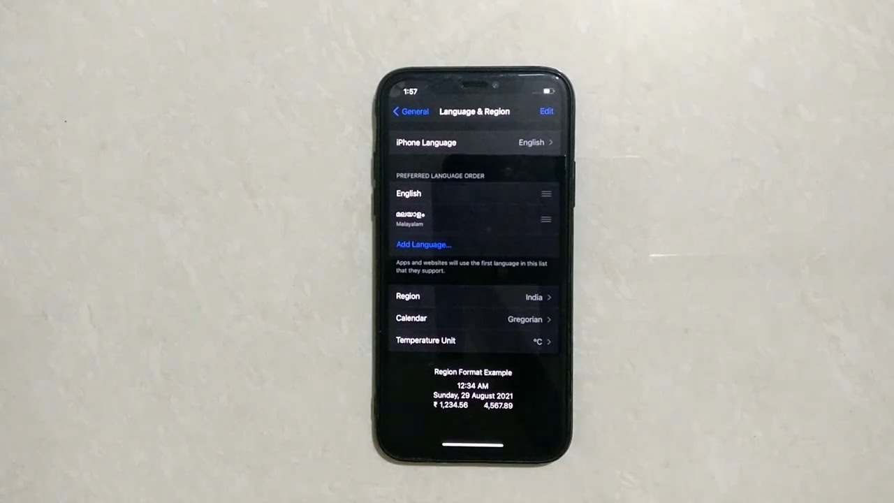 How To See Your Region Format Example On Your Iphone X - YouTube
