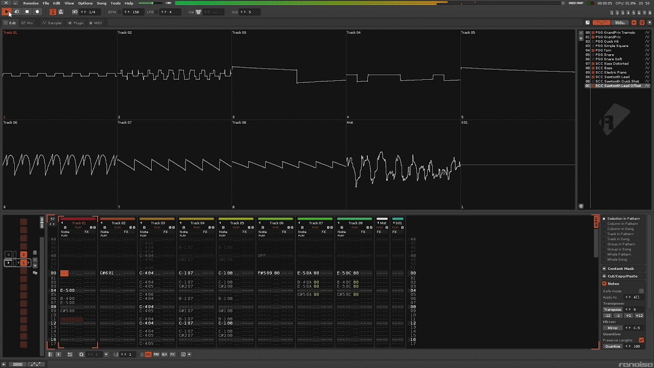 RCC Instruments demo in Renoise - YouTube
