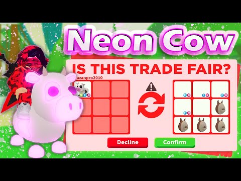 HUGE WIN 🤩😎 I TRADED MY NEON COW (FROM FARM EGG) IN ADOPT ME! ROBLOX ...