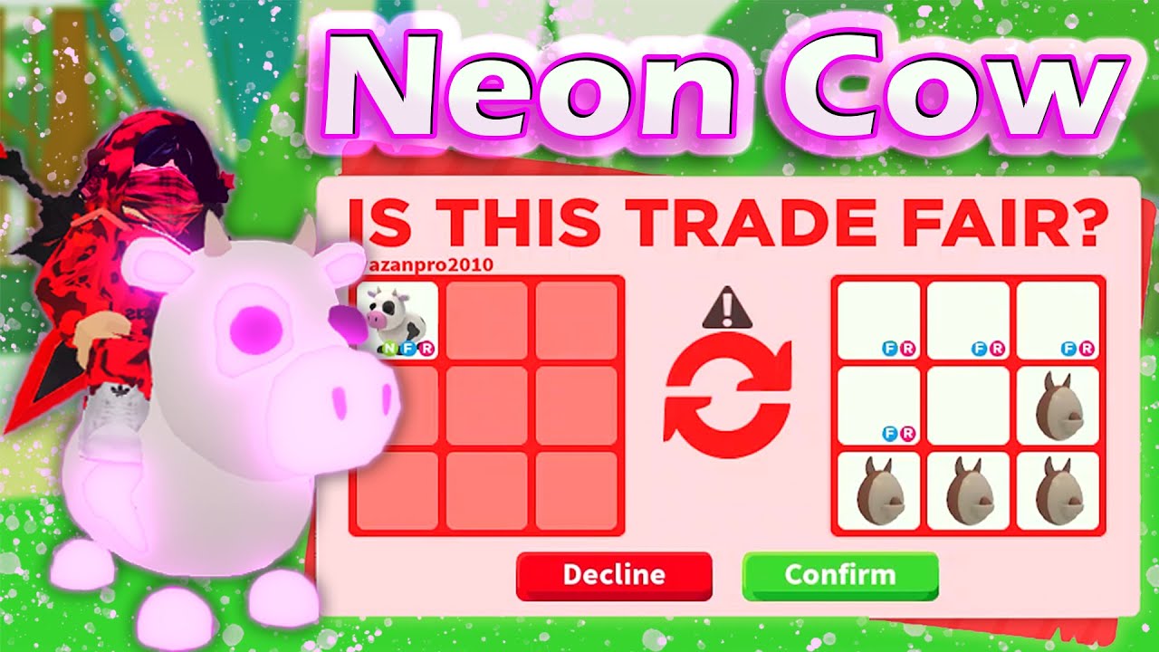 HUGE WIN 🤩😎 I TRADED MY NEON COW 🐮 IN ADOPT ME! ROBLOX - YouTube