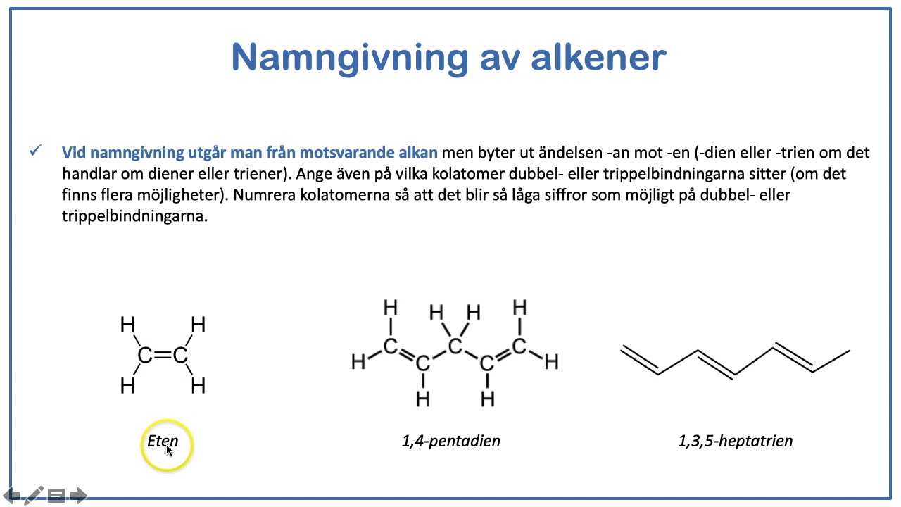 Kortfilm - Organiska föreningar del 3: Rita och namnge alkaner, alkener ...