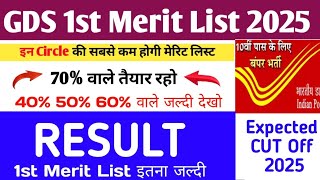 Gds New Result 2025 Gds 1st List 2025 Gds 50 60 70 Cutoff India Post ...