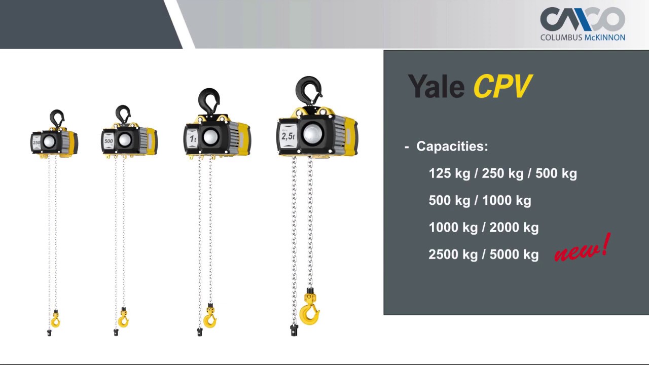 Таль электрическая цепная Vego CPV/CPVF,Yale - YouTube