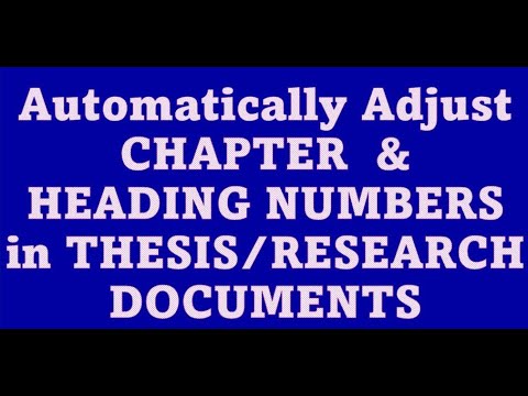 Automatic adjust Chapter and heading numbers in Thesis and Research ...