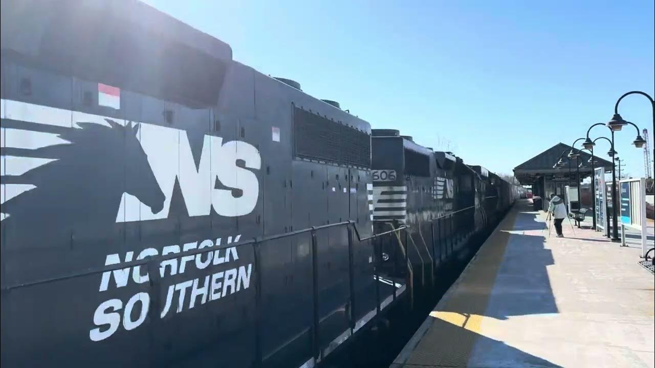 NS 5645 GP38-2 leads NS K76 with a friendly crew through union - YouTube