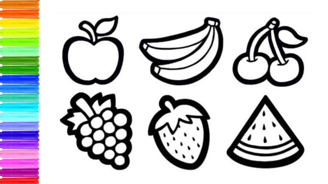 Friut drawings tutorial easy step by step | how to draw fruit for kids ...