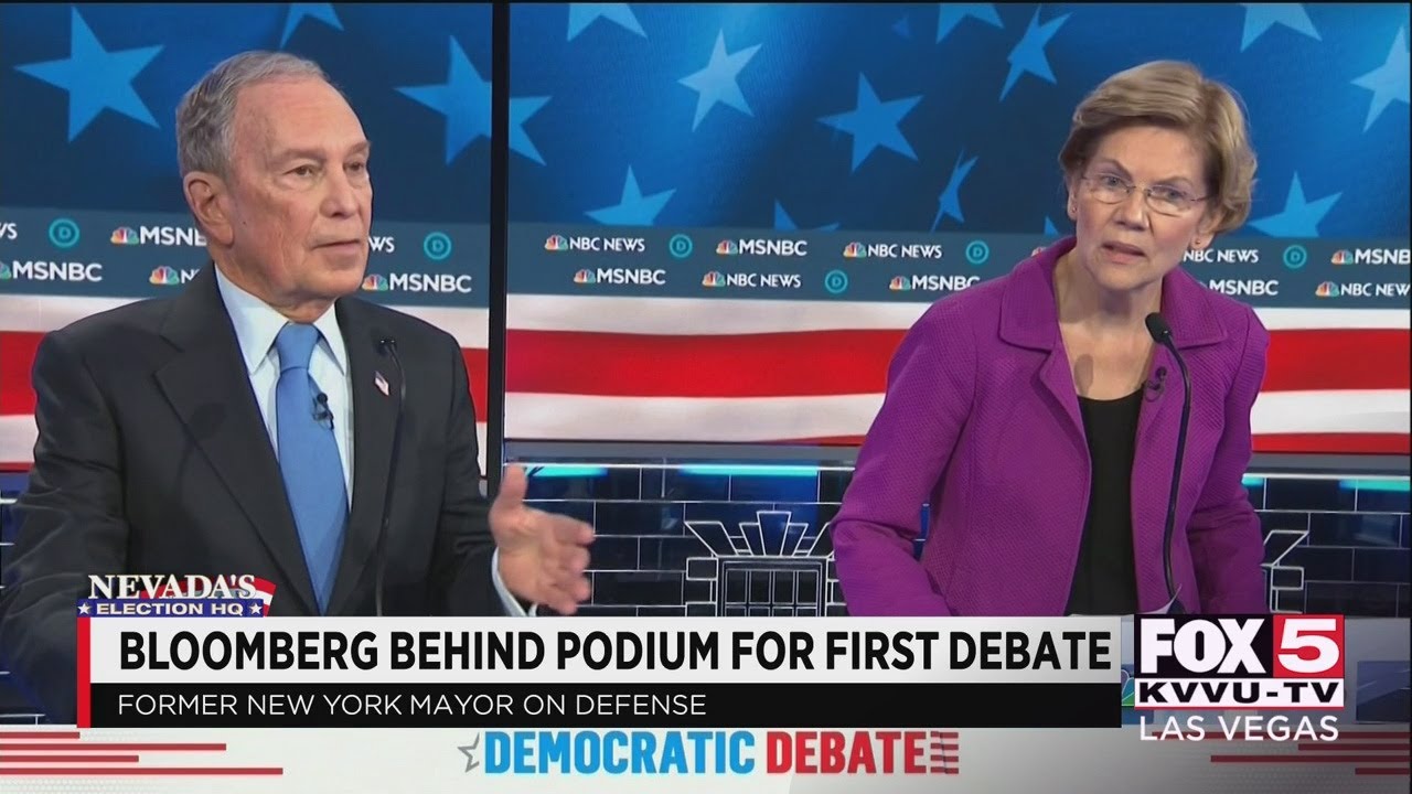Candidates go after Bloomberg on Las Vegas debate stage - YouTube