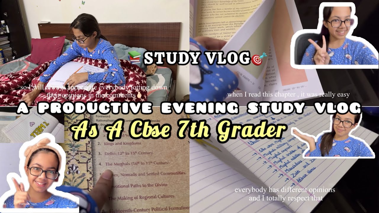📝STUDY VLOG📚A Productive Day As A Cbse 7th Grader🎯Evening Study Vlog ...