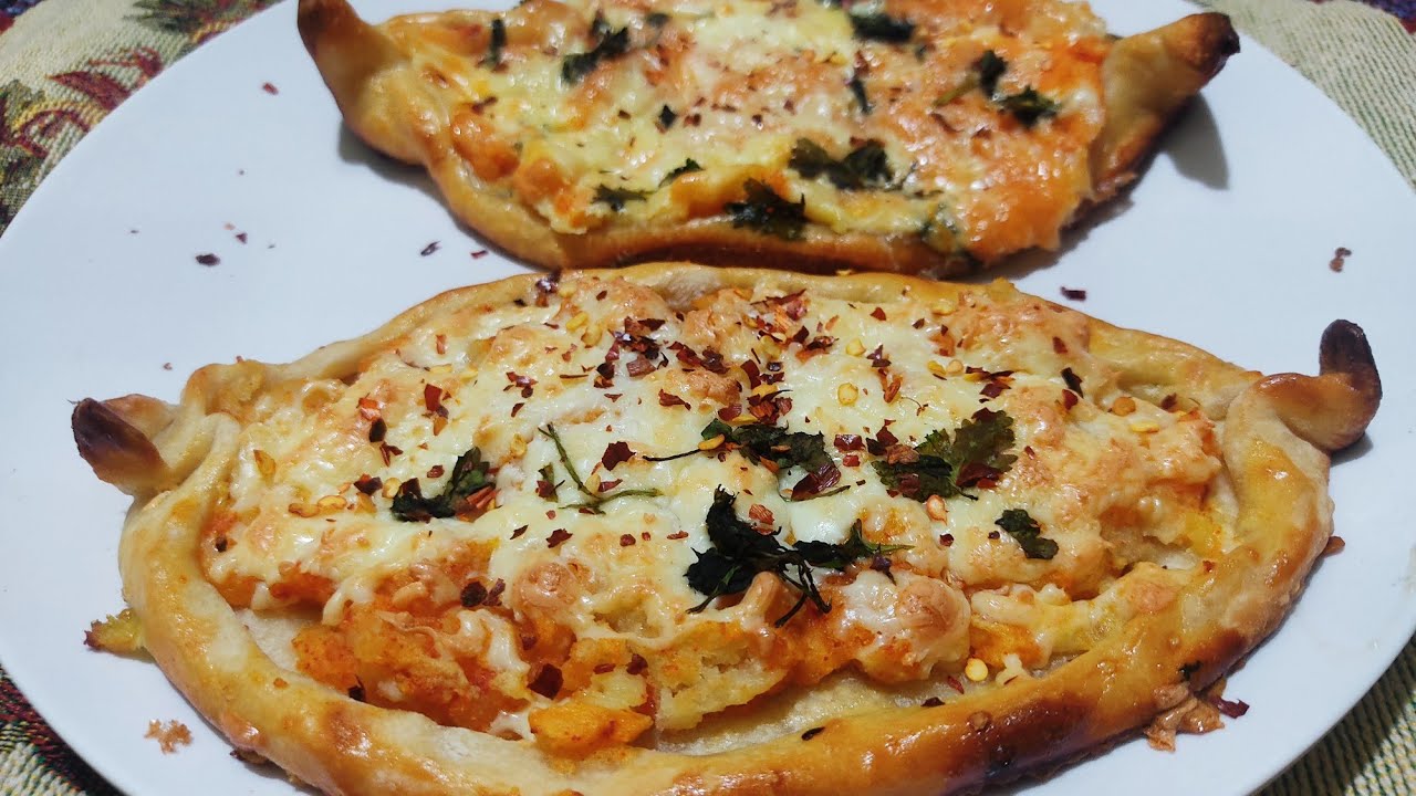 cheese garlic potato pide - YouTube