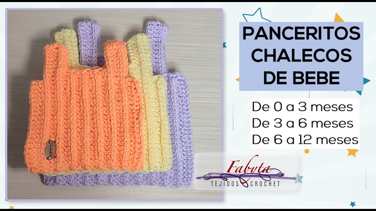 Panceritos o chalequitos de bebe en crochet de 0 a 3 meses, de 3 a 6 y ...