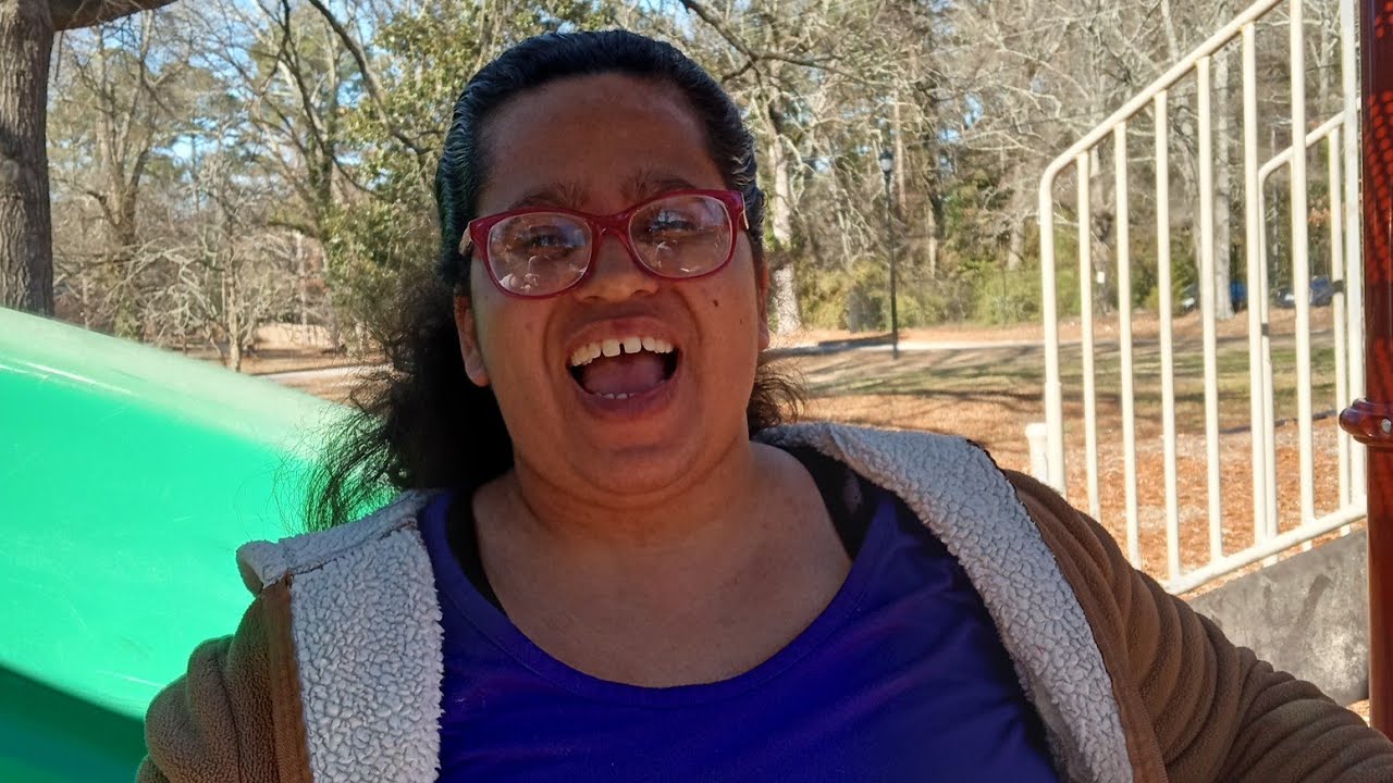 Day 2 Destiny is doing a quick swing at the train park..#autism # ...