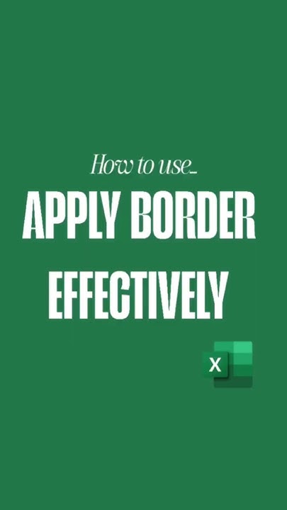 HOW TO APPLY BORDERS EFFECTIVELY IN EXCEL | EXCEL WITH RAJNI | #excelshorts #exceltricks # ...