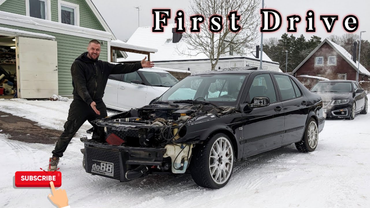 SAAB 9-5 AERO RWD - First Drive...In SNOW!!! - YouTube