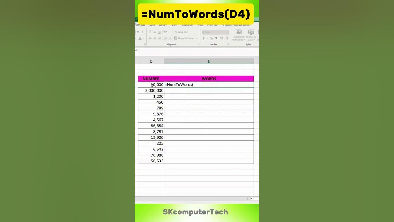 How To Convert Numbers into Words In MS Excel Magic Tricks | Excel Shorts #youtubeshorts # ...