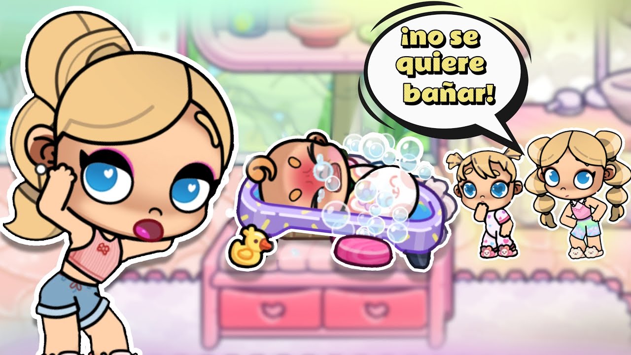 RUTINA EN CASA CON LA BEBE🍼👶 LAYLA TOMA SU PRIMER BAÑO🛁👶 #avatarworld # ...