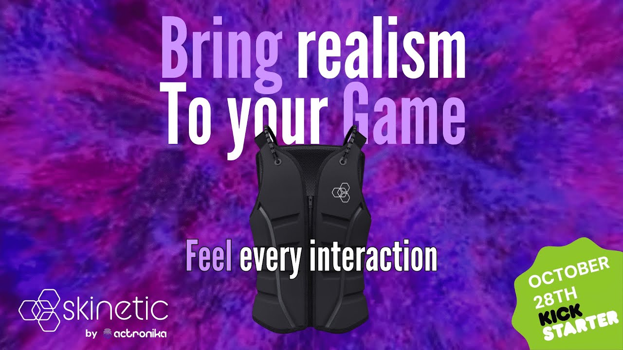 Skinetic on Kickstarter: First HD haptic vest for VR and Gaming - YouTube