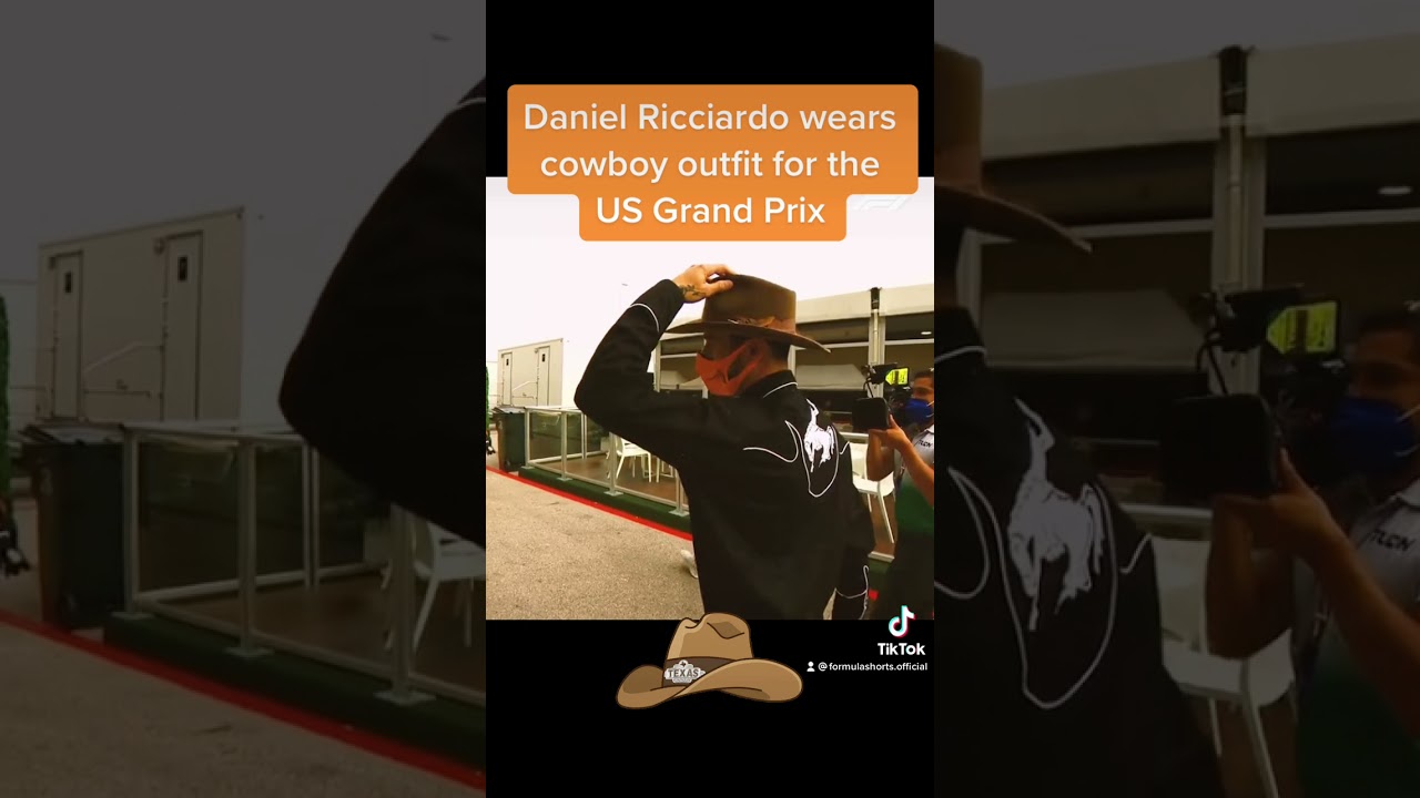 Daniel Ricciardo wears cowboy outfit to US Grand Prix... - YouTube
