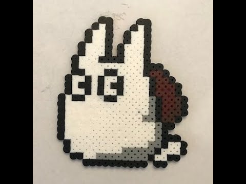 The making of the white Totoro with Perler beads - YouTube