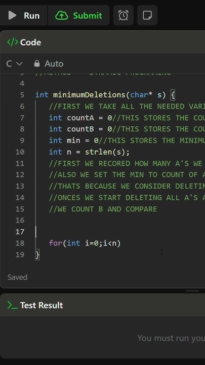 1653 Minimum Deletions to Make String Balanced || LeetCode || Interview Questions #shorts - YouTube