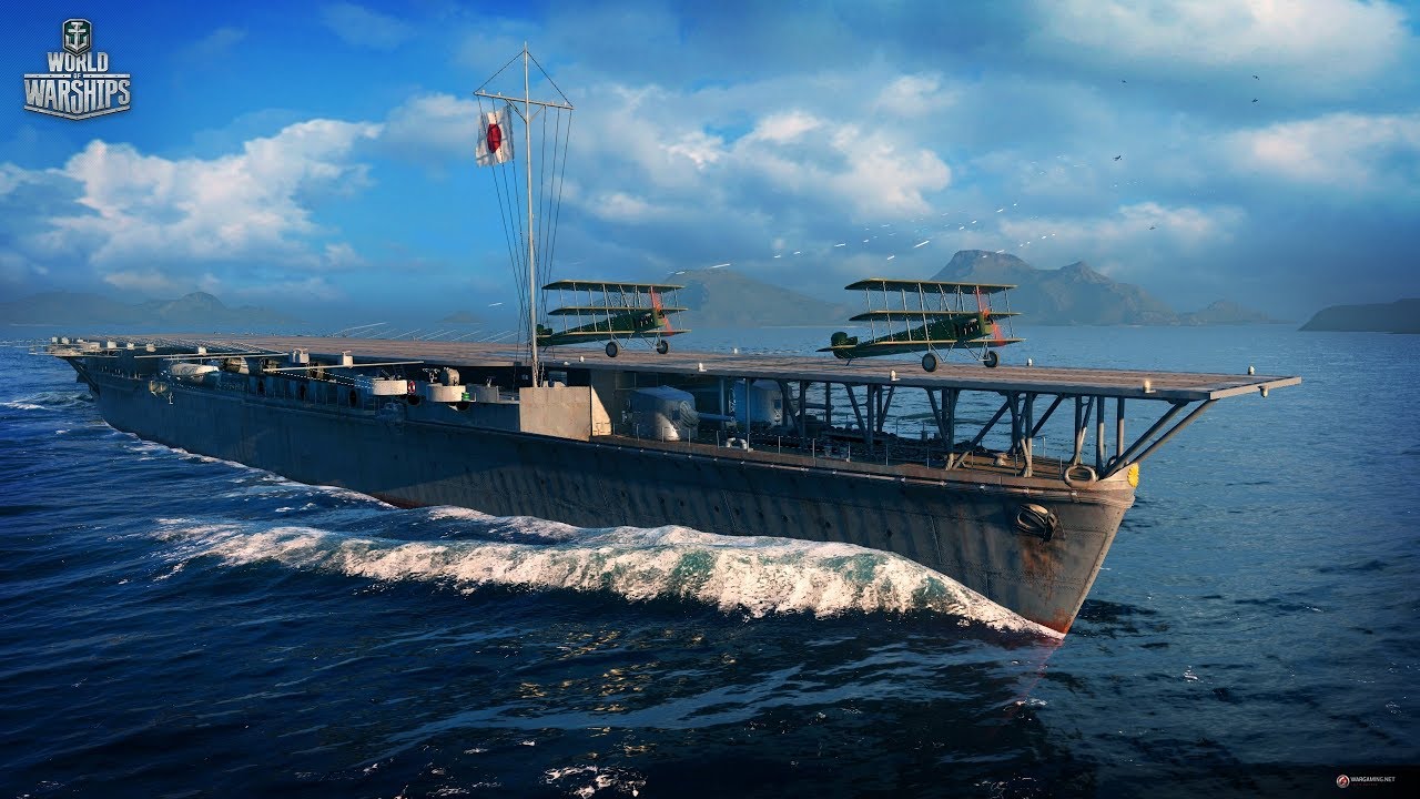 WoW.Blitz. Hosho. Japan. Авианосец тоже сила! Геймплей. Мои комментарии ...