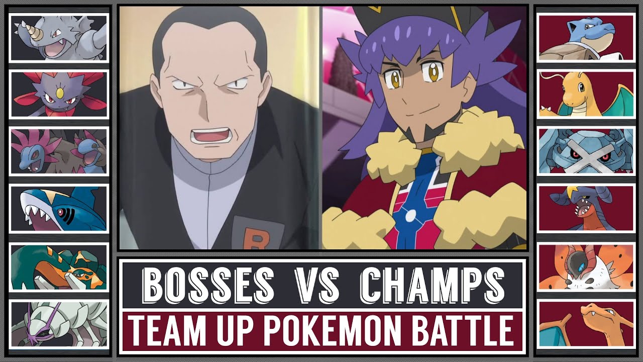 Team Up Pokémon Battle | EVIL BOSSES vs CHAMPIONS - YouTube