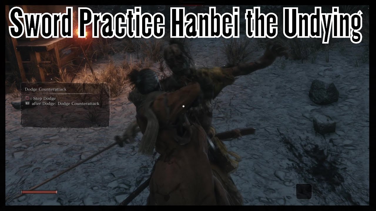 Sekiro Shadows Die Twice - Sword Practice Hanbei the Undying (Sword Attacks, Deflect, Step Dodge ...