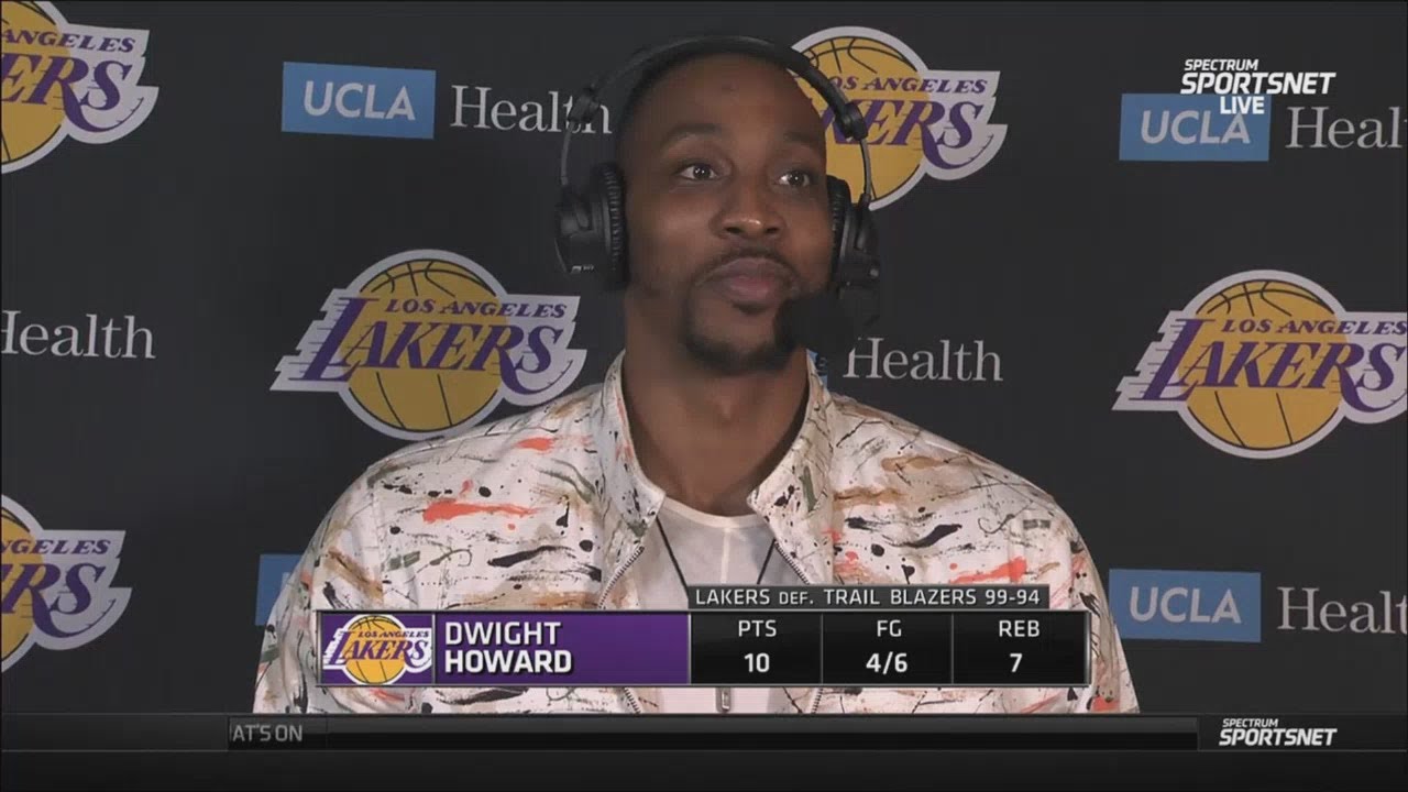 Dwight Howard Postgame Interview | Los Angeles Lakers beat the Portland ...