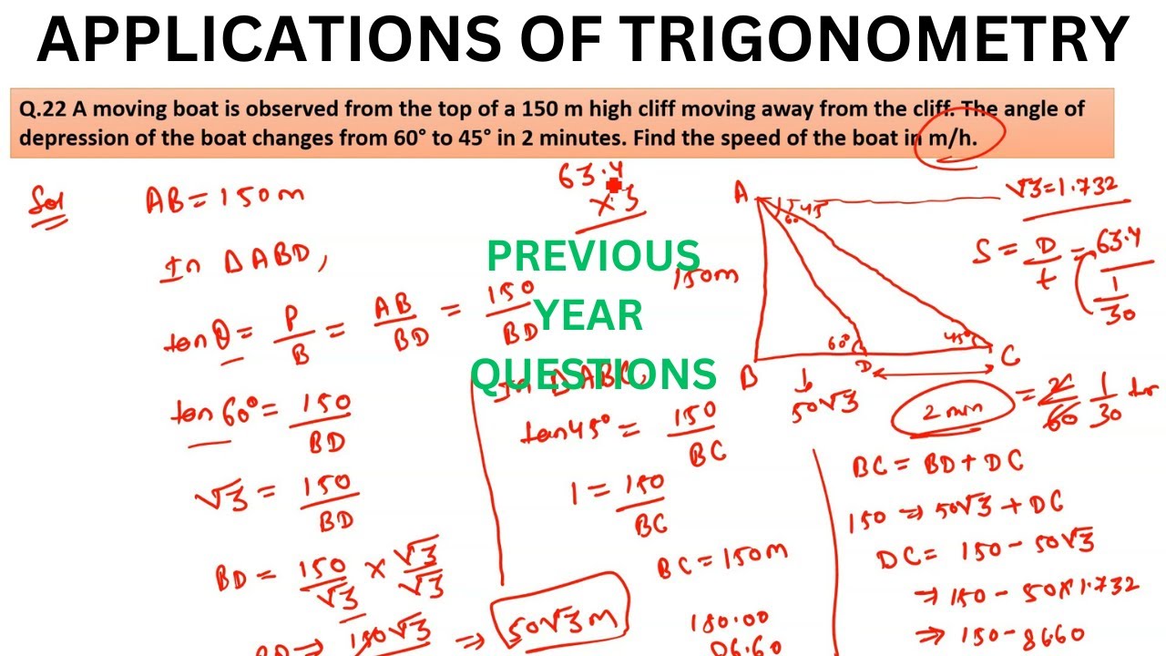 A moving boat is observed from the top of a 150 m high cliff moving ...