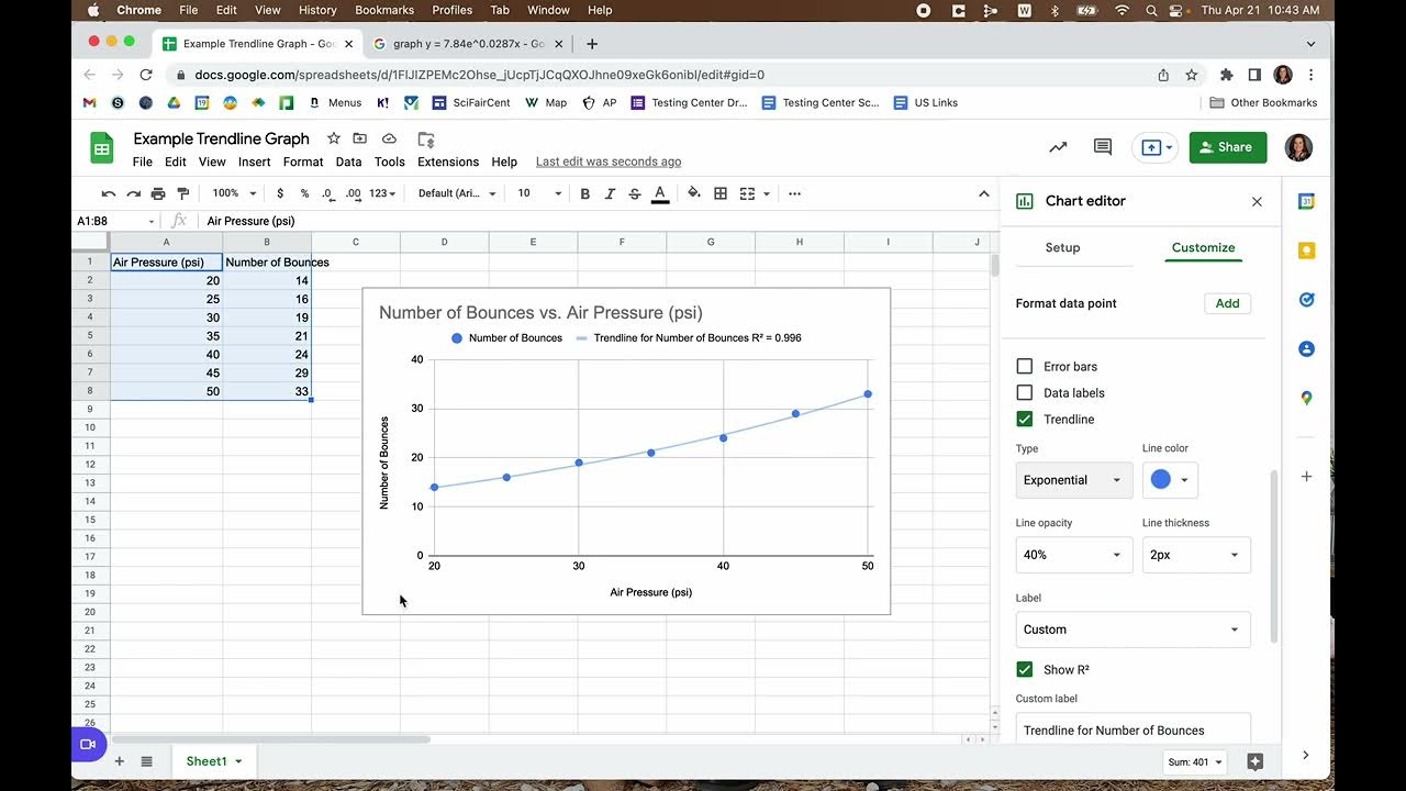 Adding a Trendline in Google Sheets - YouTube