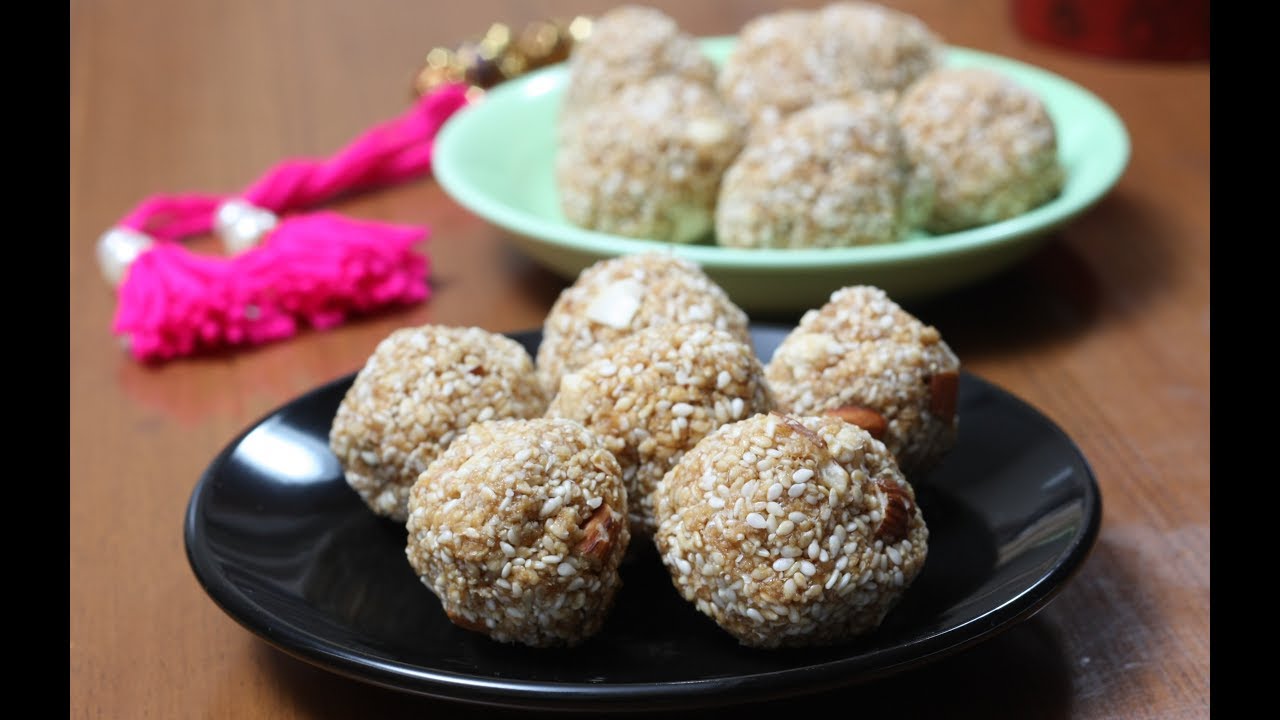 तिल गुड लड्डू | Jaggery and Sesame seeds laddu recipe | Healthy iron ...