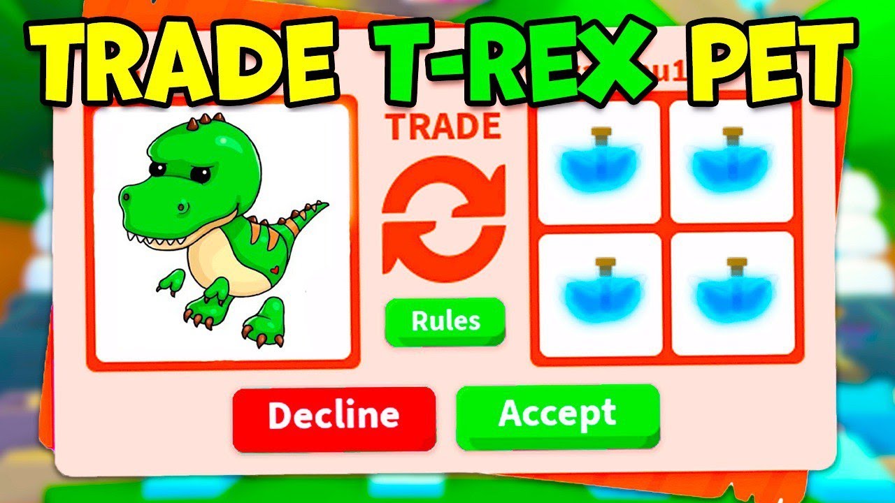INTERCAMBIO DE MASCOTAS T-REX en adopt me (¿qué vale??) - YouTube