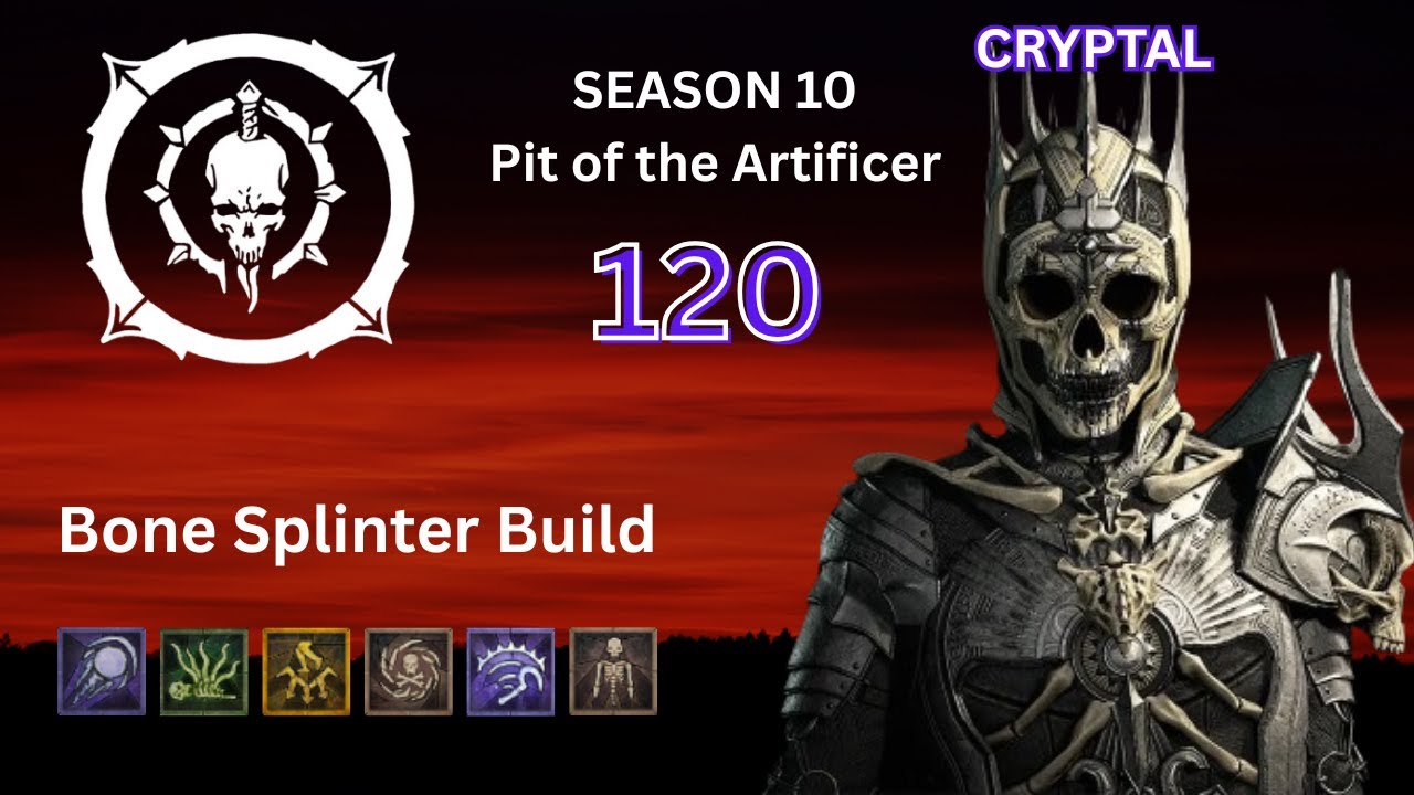 Diablo 4 - Necromancer - Season 10 - Pit 120 - Bone Splinter Build ...