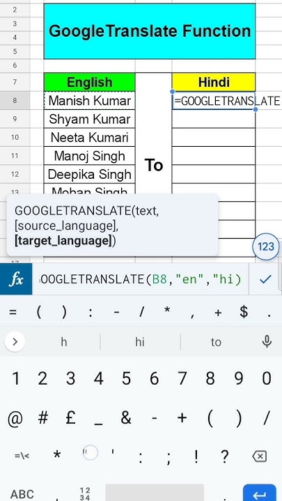 How to use GOOGLETRANSLATE formula in Google sheet#googletranslate #GOOGLETRANSLATE formula ...