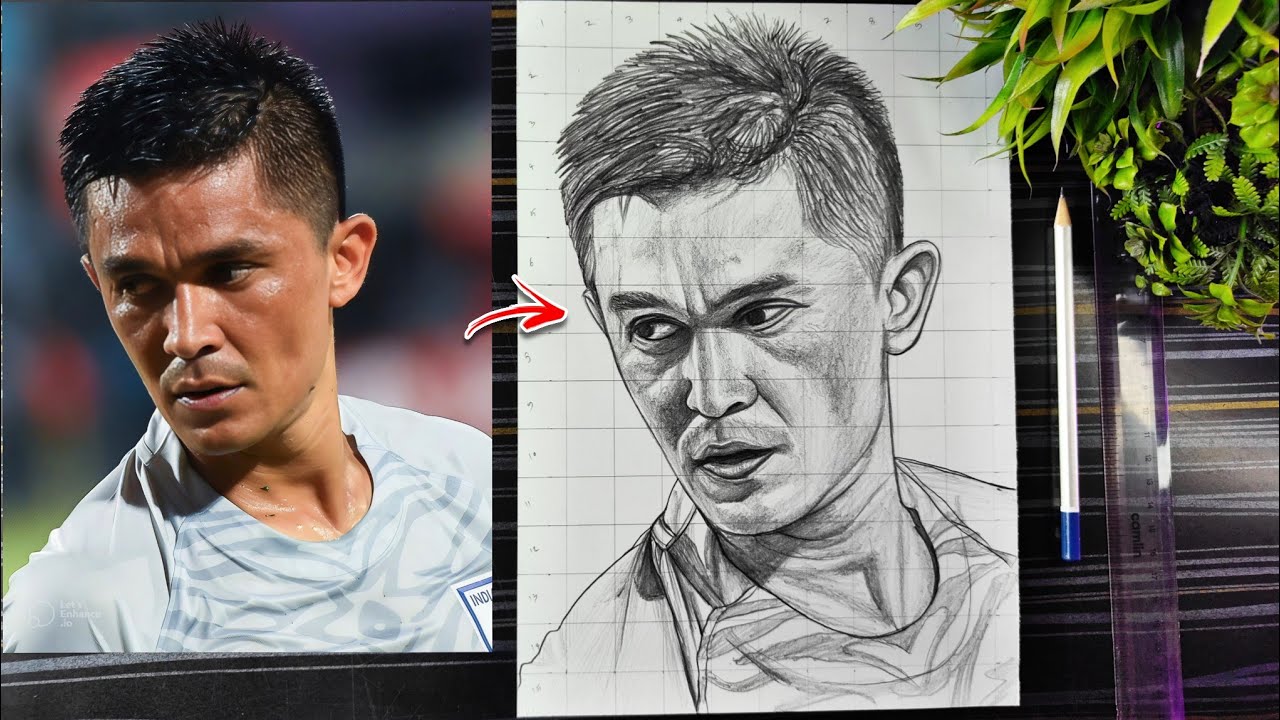 Sunil Chhetri Drawing, How To Draw Sunil Chhetri, Indian Footballer ...