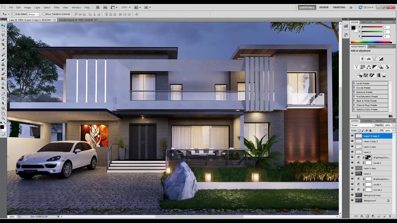 3ds max post production Photoshop - YouTube