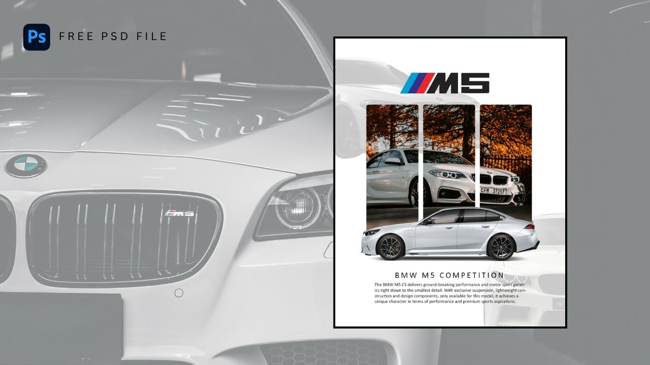 BMW Car Poster Design in Adobe Photoshop | Artistic Code - YouTube