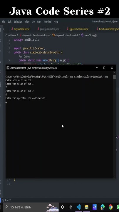 JAVA CODE | SIMPLE CALCULATOR #java #technology #coding #calculator #javaprogramming - YouTube