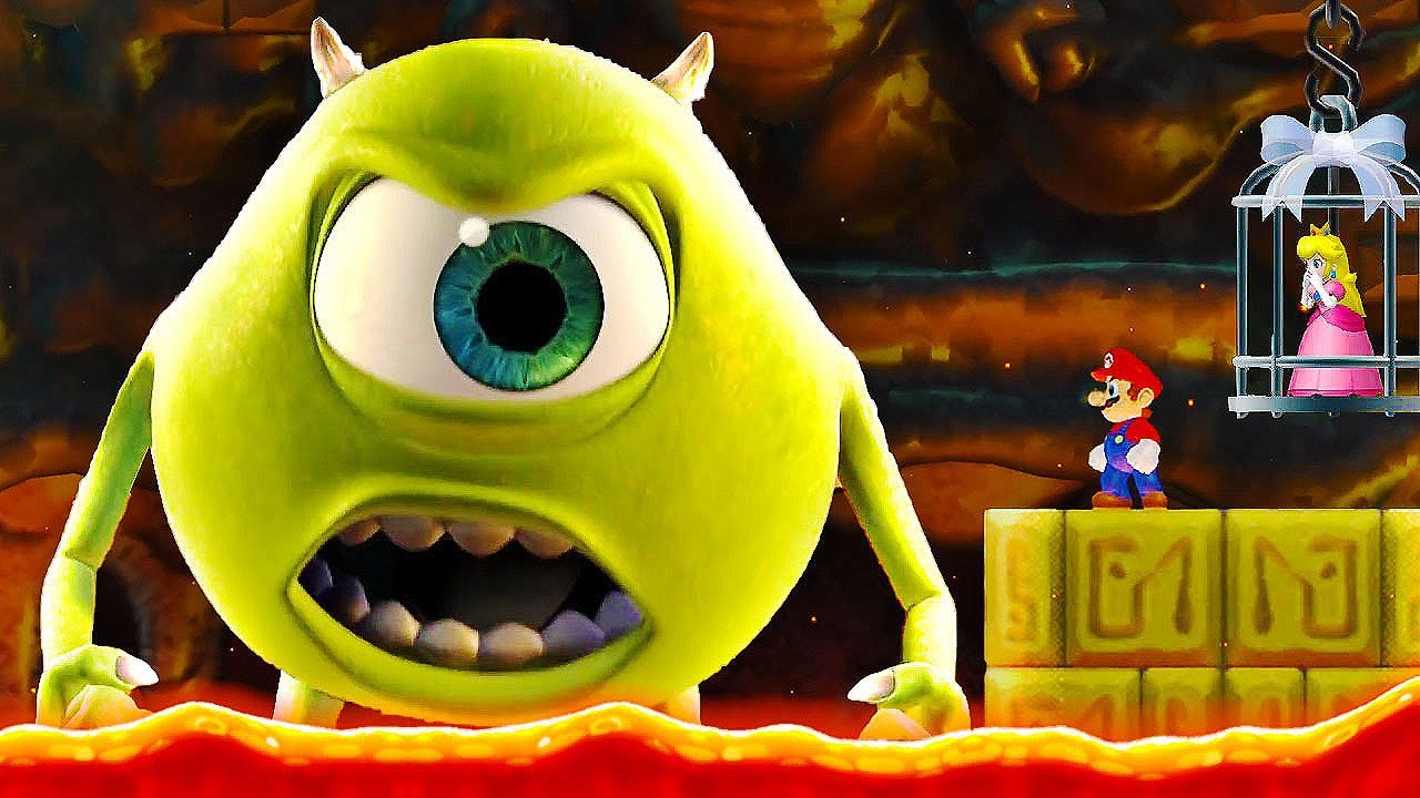 Mario vs. Final Boss Mike Wazowski & Ending in New Super Mario Bros ...