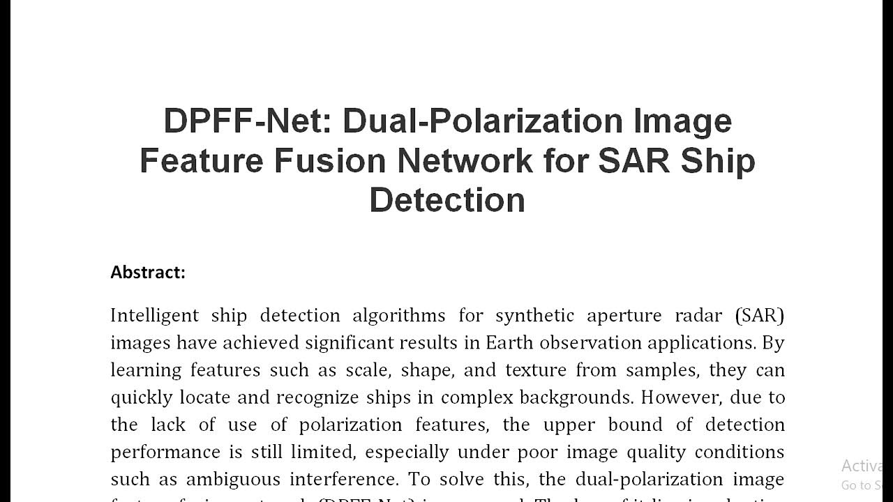 DPFF Net Dual Polarization Image Feature Fusion Network for SAR Ship Detection - YouTube
