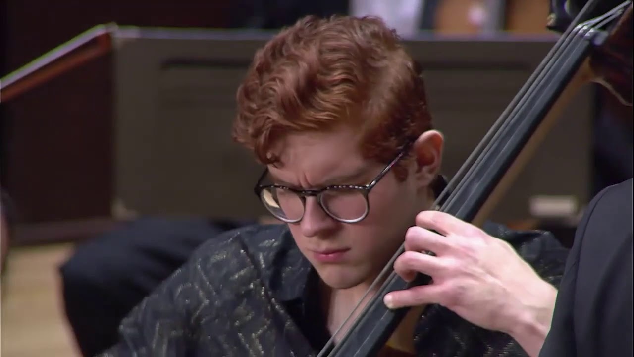 Aaron Olguin performs the Andres Martin double bass concerto 3rd mvt ...