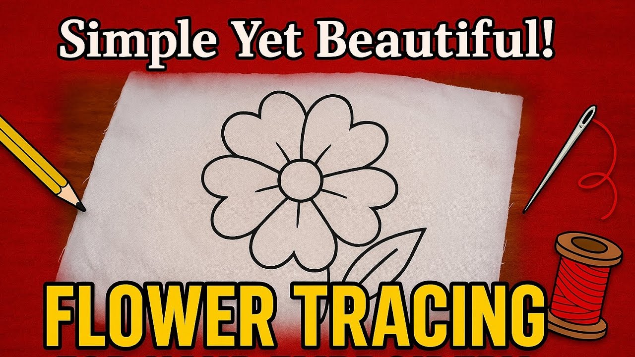 🌸 "Simple & Beautiful Flower Tracing Step by Step ️"#FlowerTracing # ...