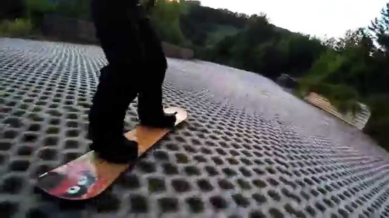 Snowboarding at Pontypool dry slope, Wales. June 2015 - YouTube