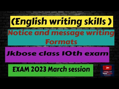 FORMAT FOR NOTICE AND MESSAGE WRITING ( writing skills) jkbose class ...